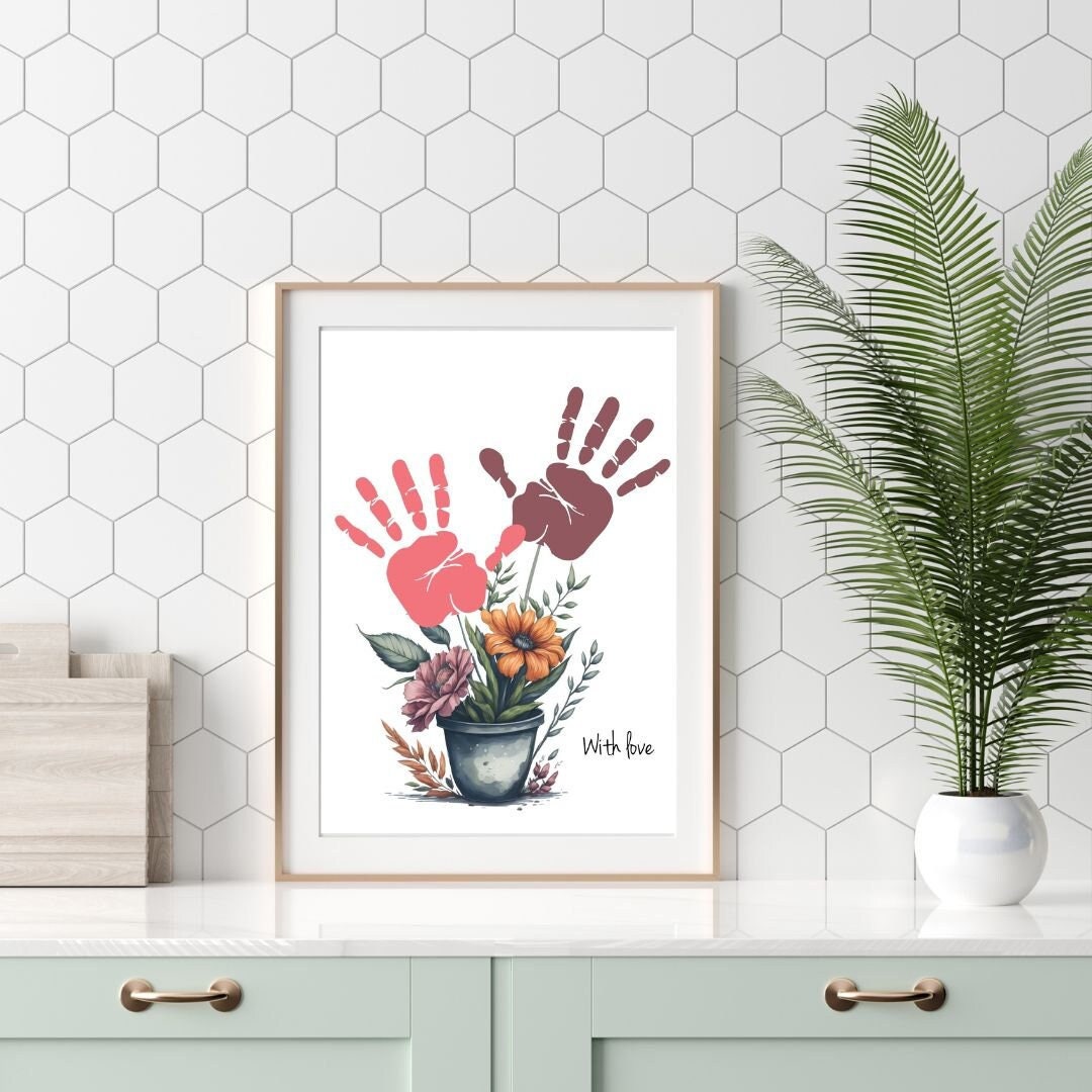 Mother's Day Handprint Art Printable Pot Plant Handprint Craft Template ...