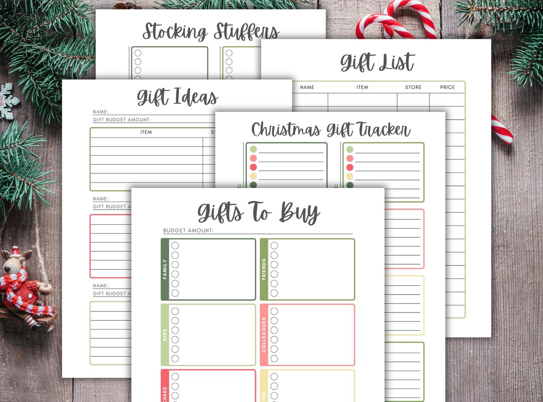 Christmas Shopping Gift List Printable Christmas Gift Tracker Christmas ...