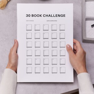 30 Book Reading Challenge Printable Book Tracker, Book Reading Log ...