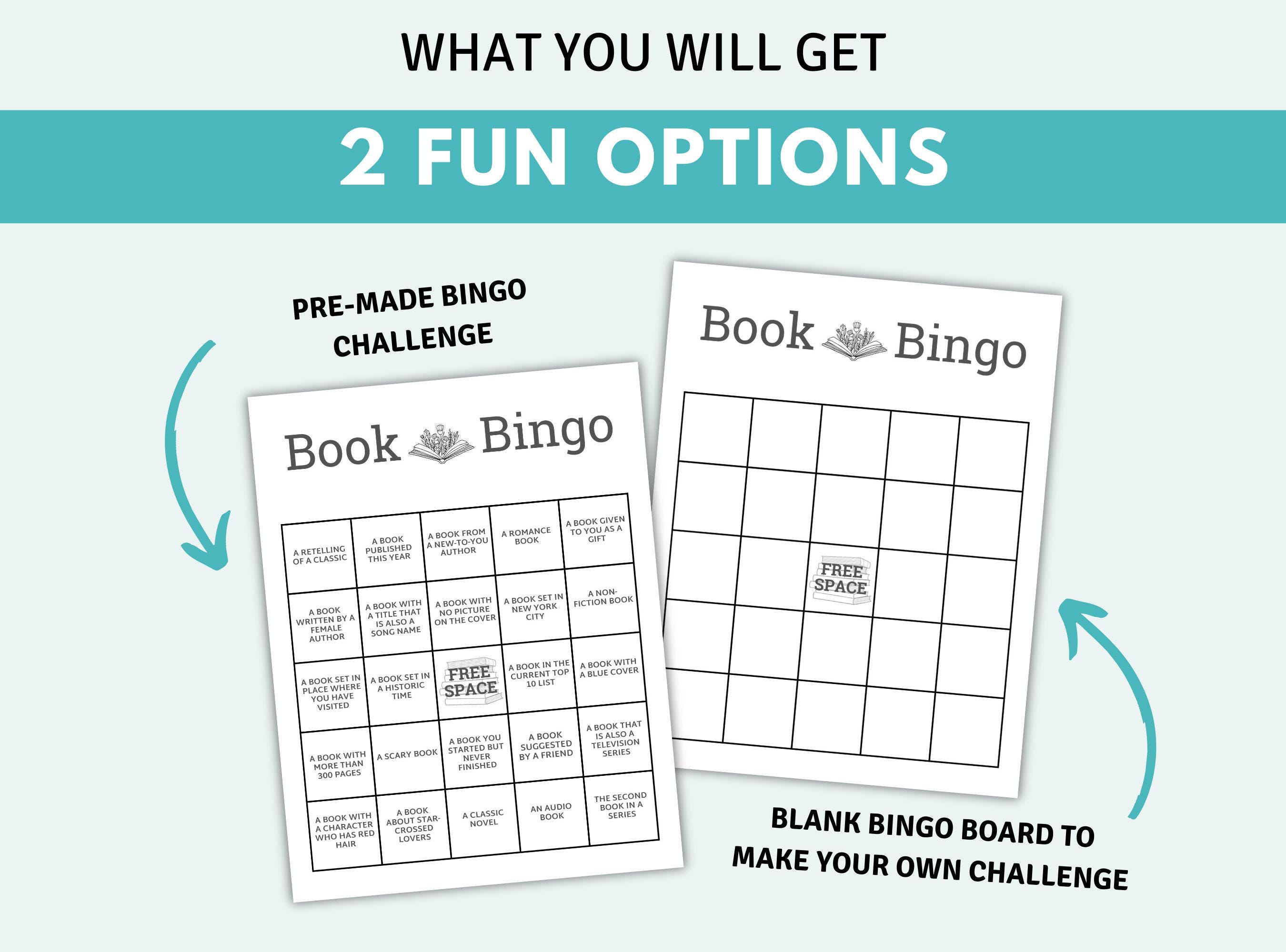 Book Bingo Printable Book Bingo Challenge Reading Challenge Book Club ...