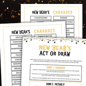 New Year's Charades Game Printable New Years Eve Charades Printable New ...