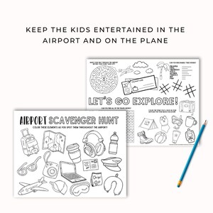 Travel Activity Placemat Printable Plane Activity Mat Airport ...