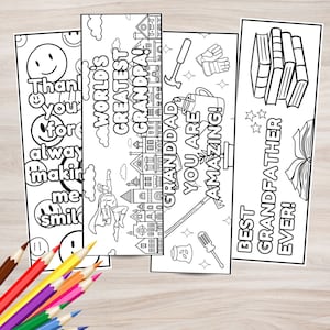 Grandfather Bookmarks Grandparents Day Bookmarks Printable Grandparent ...