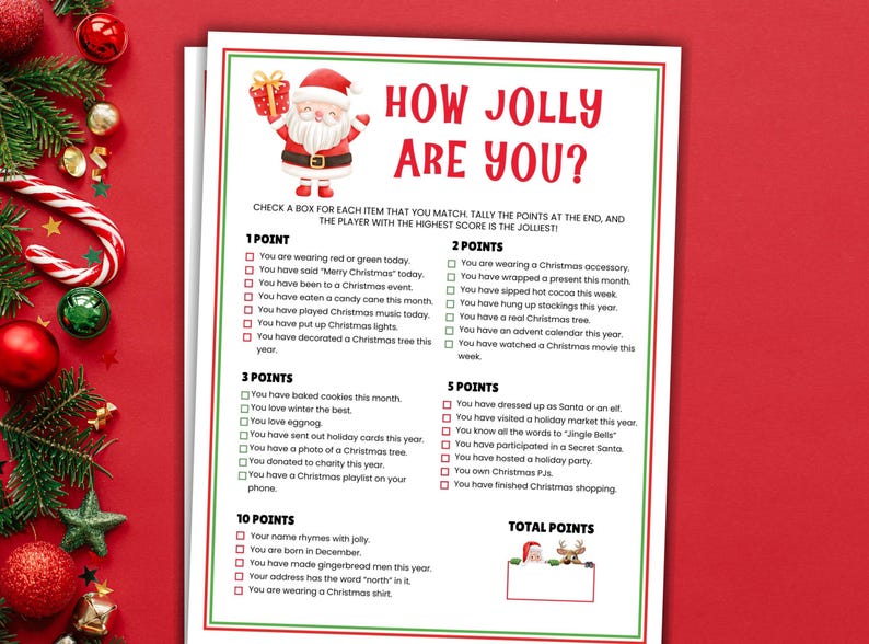 How Jolly Are You Game Printable Christmas Game Christmas Party Game ...