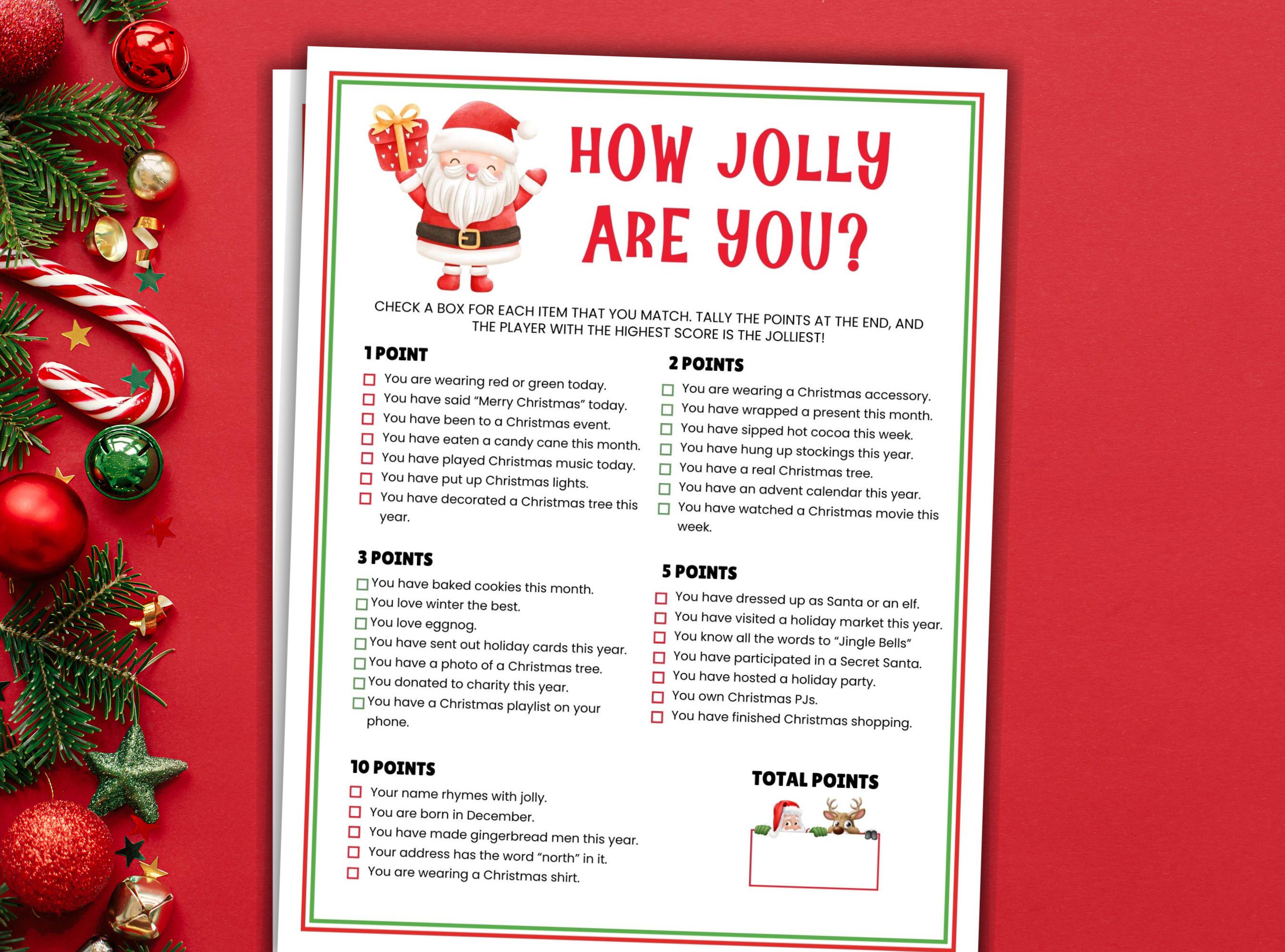 How Jolly Are You Game Printable Christmas Game Christmas Party Game ...