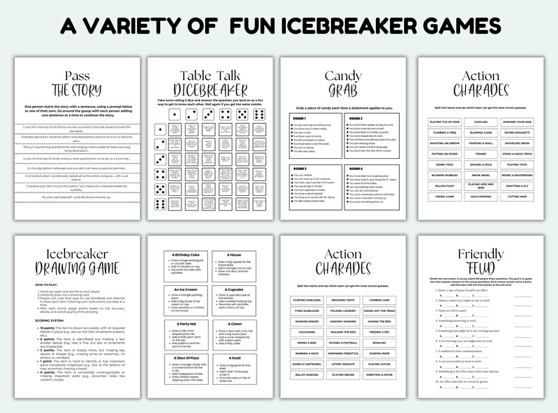 Icebreaker Games Office Party Games Printable Team Building Games ...
