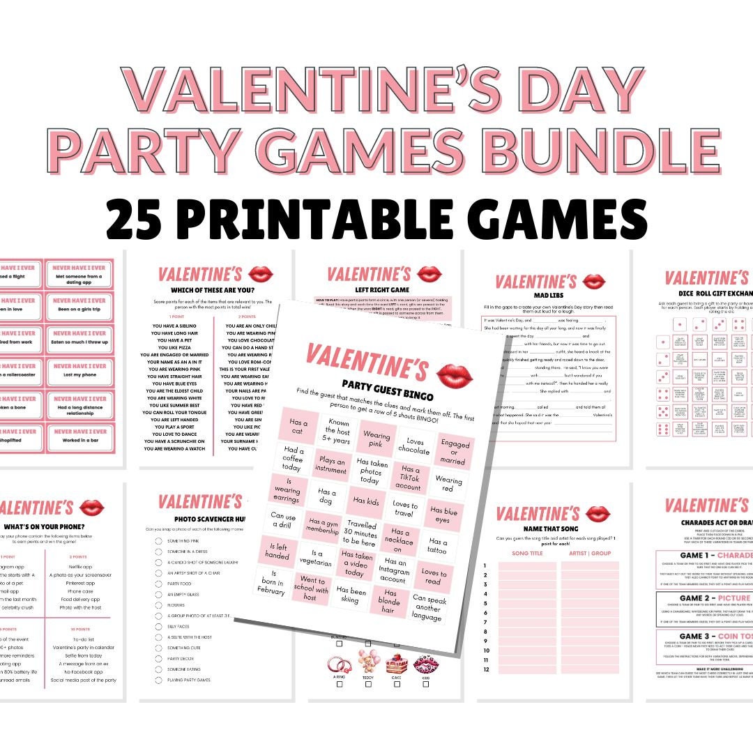 Valentine's Day Scavenger Hunt Printable Scavenger Hunt Valentines Day ...