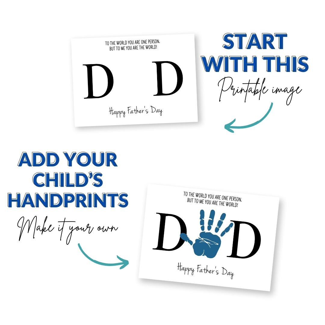 Father's Day Handprint Art Printable Dad Card for Father's Day ...