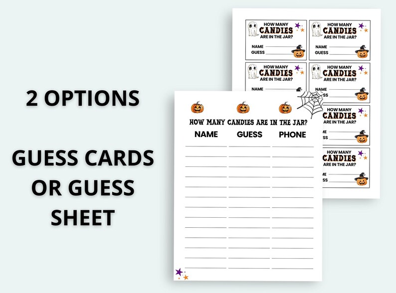 Halloween Candy Guessing Game Printable Halloween Game Halloween Party ...