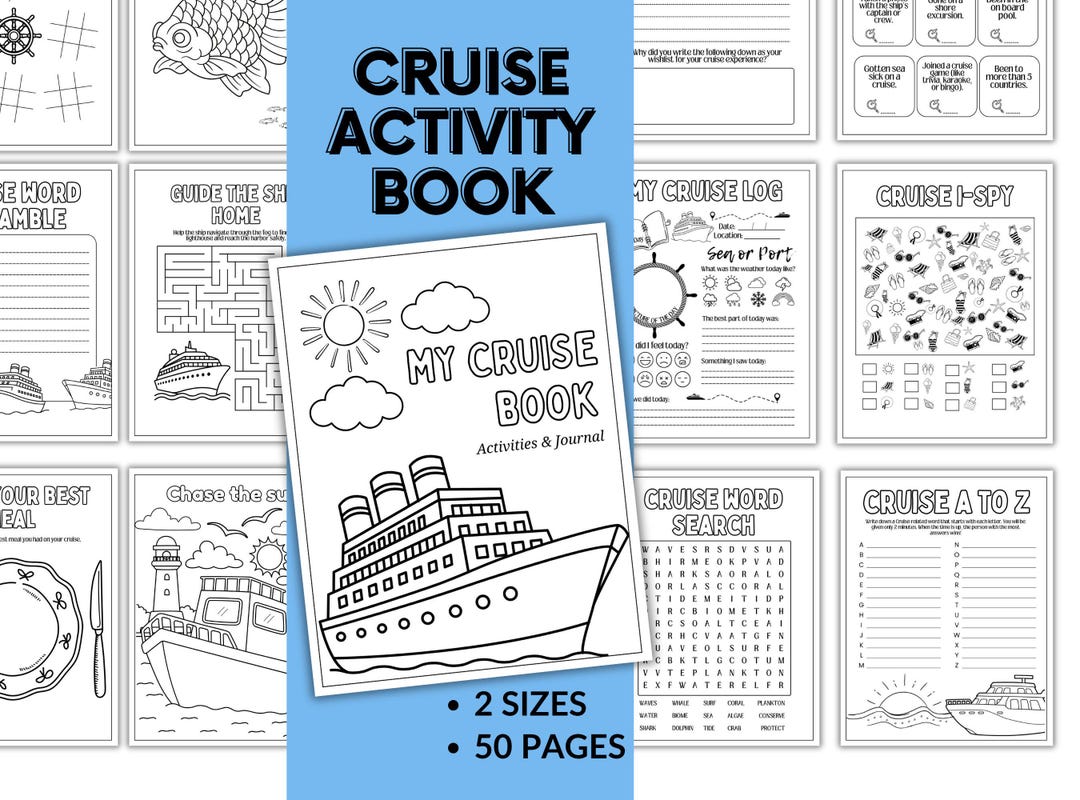 Cruise Activity Book Printable Cruise Coloring Cruise Activities Kids ...