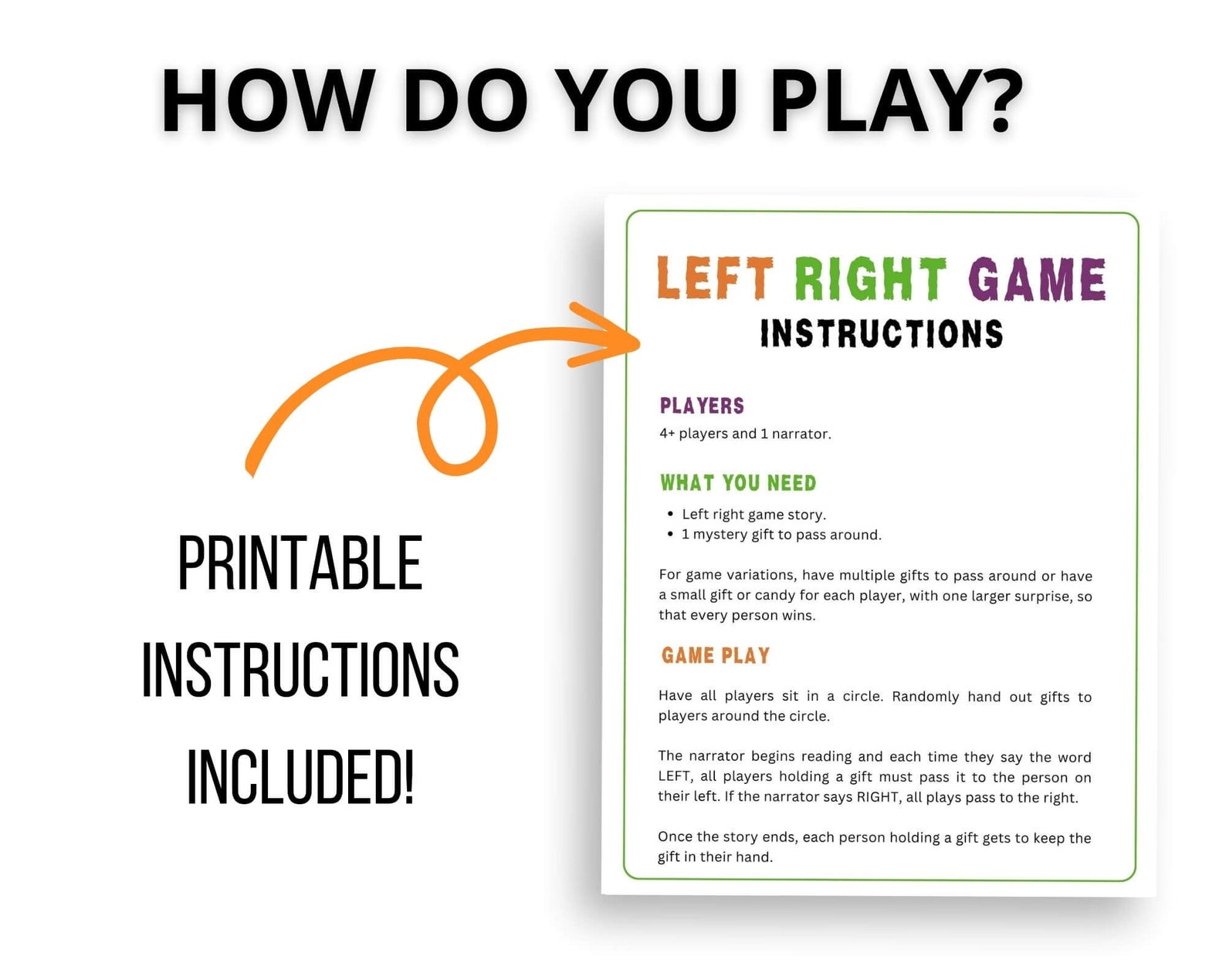 Halloween Left Right Game for Kids, Printable Halloween Game for Kids ...
