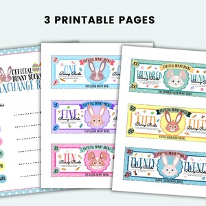 Easter Bunny Bucks Printable Bunny Bucks Easter Basket Filler Easter ...