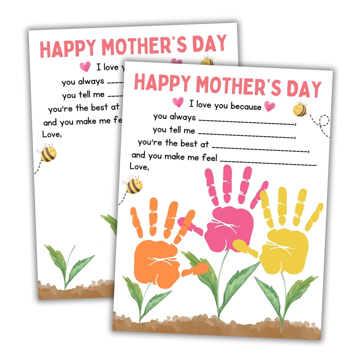 Mother's Day Handprint Activity Printable Handprint Craft Template ...