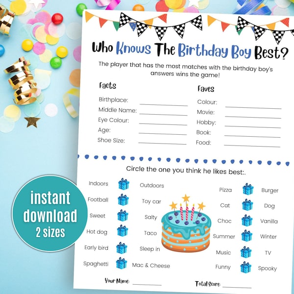 ¿qué tan bien conoces el juego del cumpleañero - Etsy España