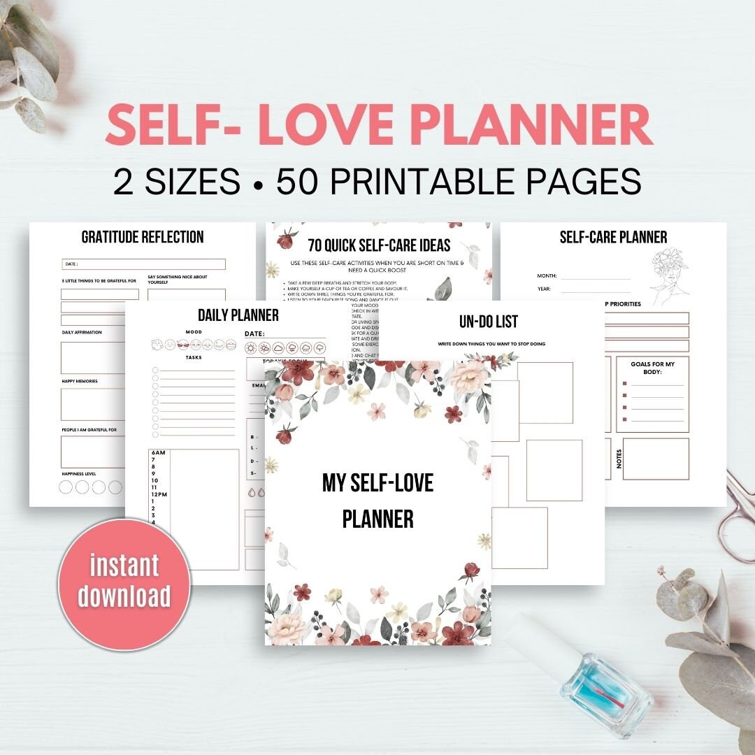 Self-love Planner Printable Self-love Journal Self-care Planner Self ...