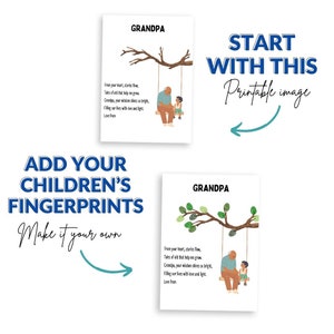 Grandpa Handprint Art Printable Grandpa Card for Father's Day ...