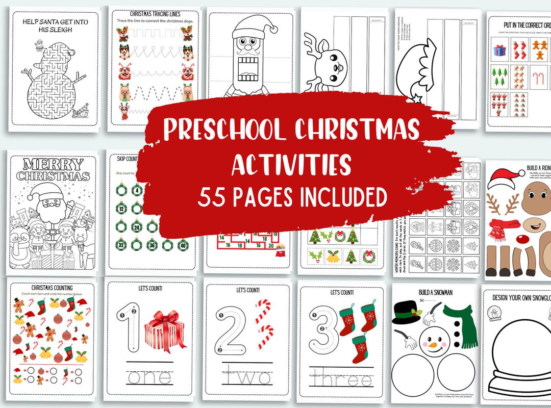 Christmas Preschool Activity Bundle Printable Christmas Activities ...