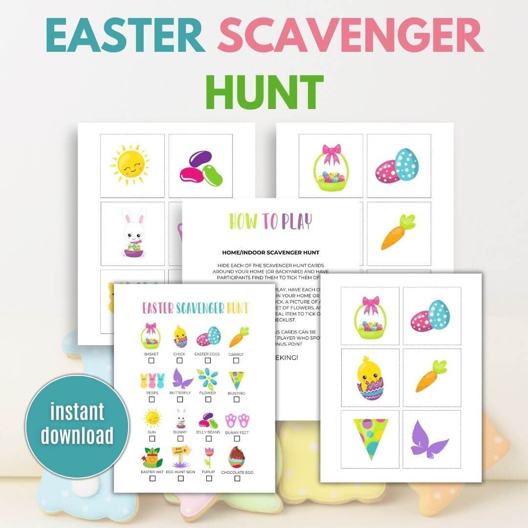 Easter Scavenger Hunt Printable Easter Indoor Scavenger Hunt Game ...