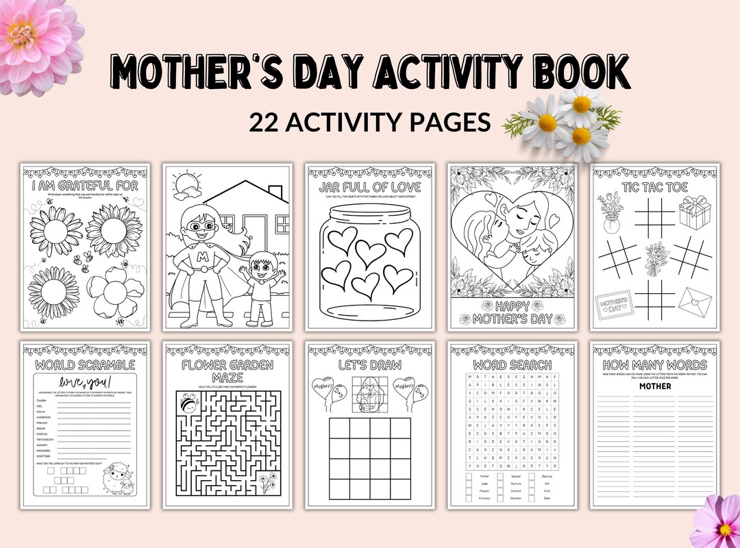 Mothers Day Activity Bundle Printable Mothers Day Activity Mothers Day ...