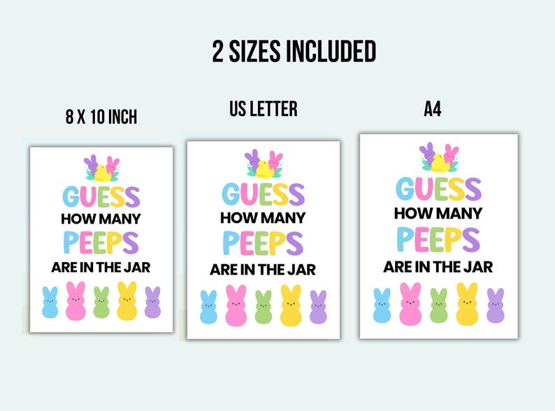 Guess How Many Peeps Are in the Jar Sign Easter Guessing Game Printable ...
