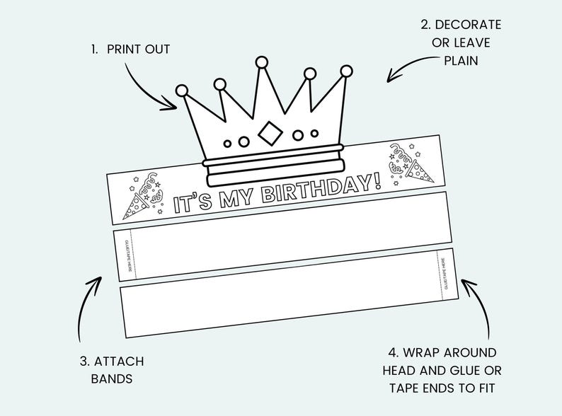 It's My Birthday Paper Crown Printable Birthday Crowns Birthday ...