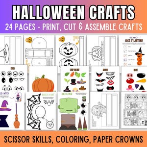 Halloween Craft Bundle Printable Halloween Activity Sheets Printable ...