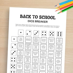 Back to School Game Printable Ice Breaker Game 1st Day of School ...