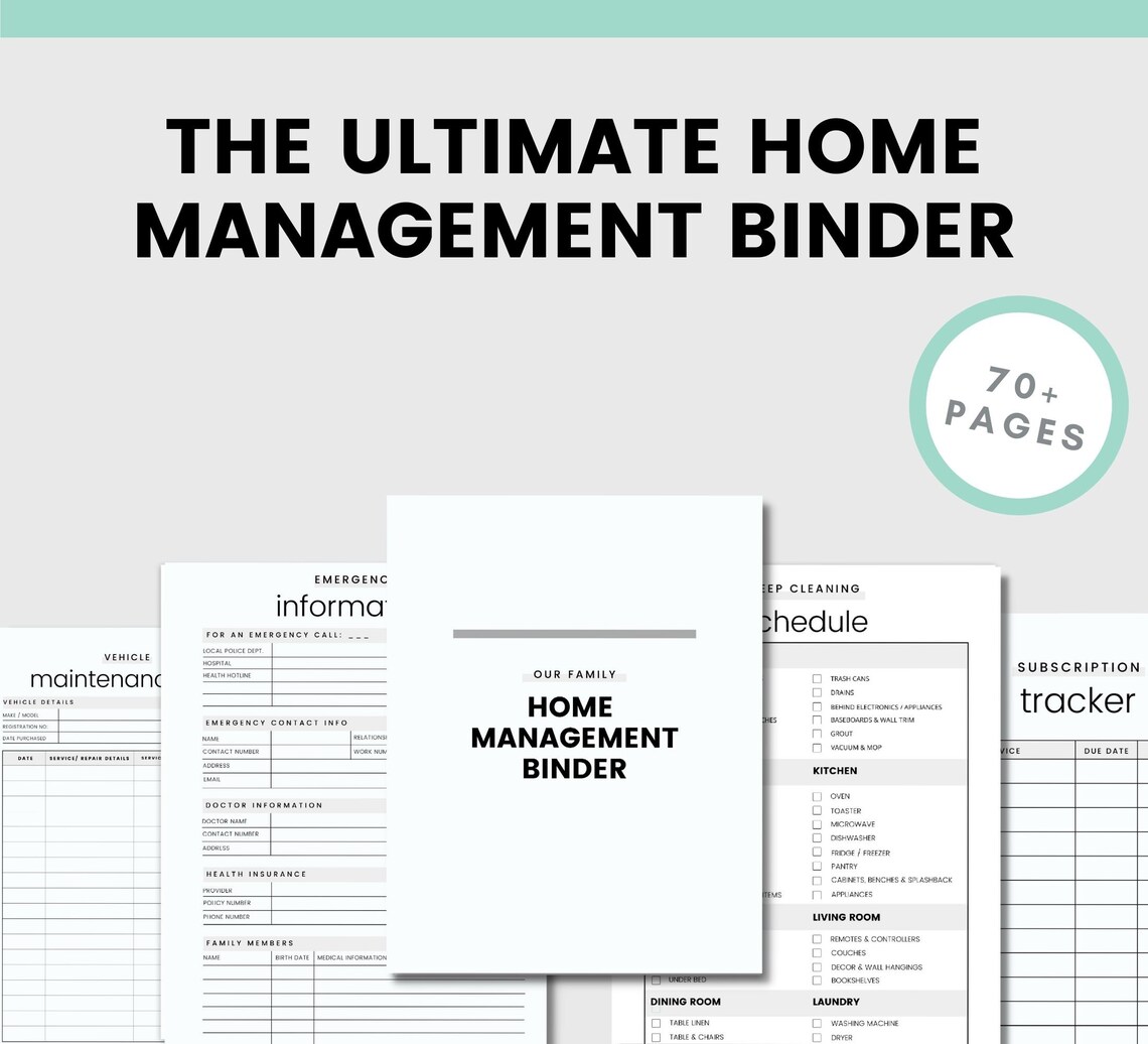 Household Binder Printable Home Management Planner Home | Etsy