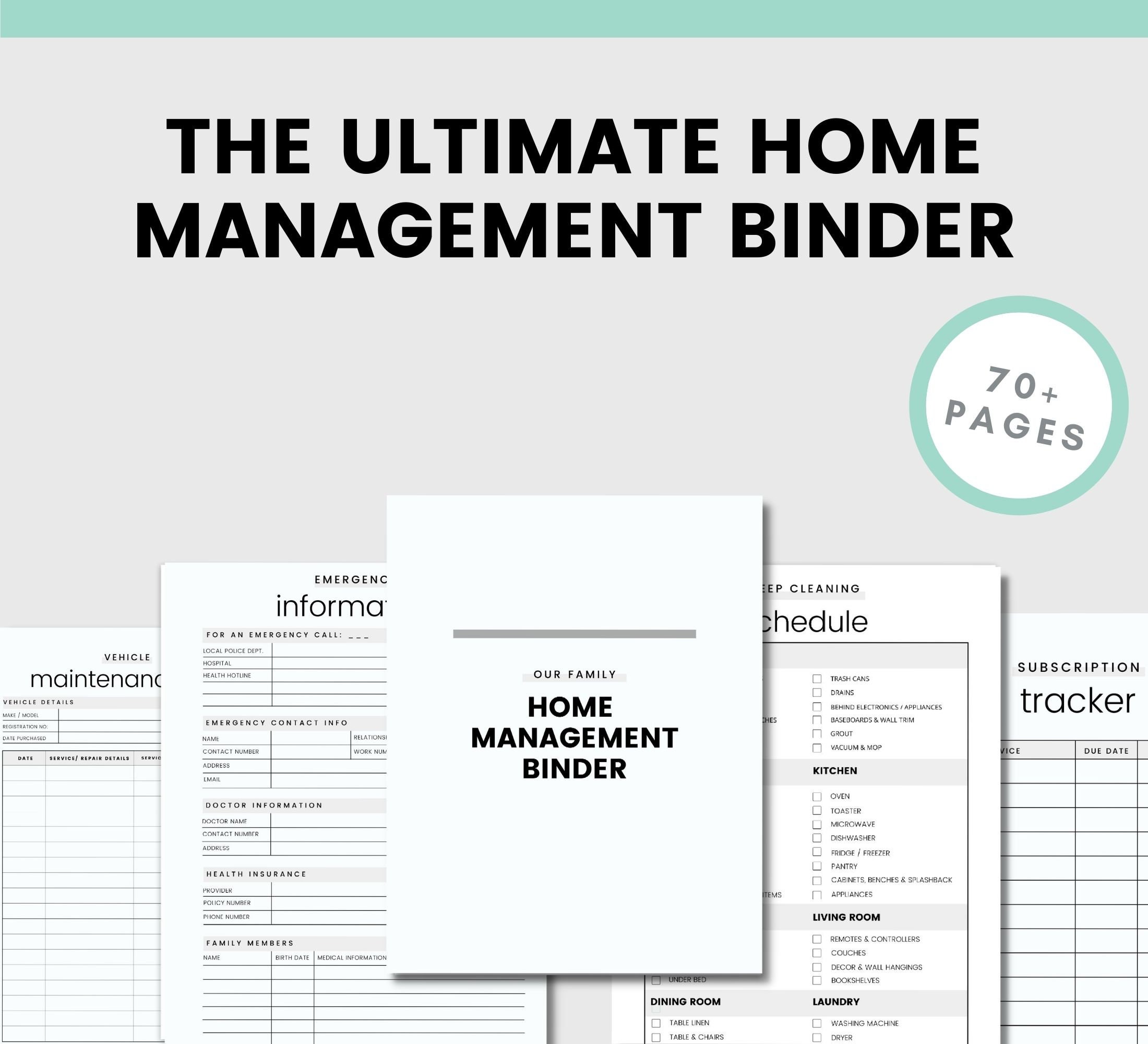 Home Management Notebook Templates