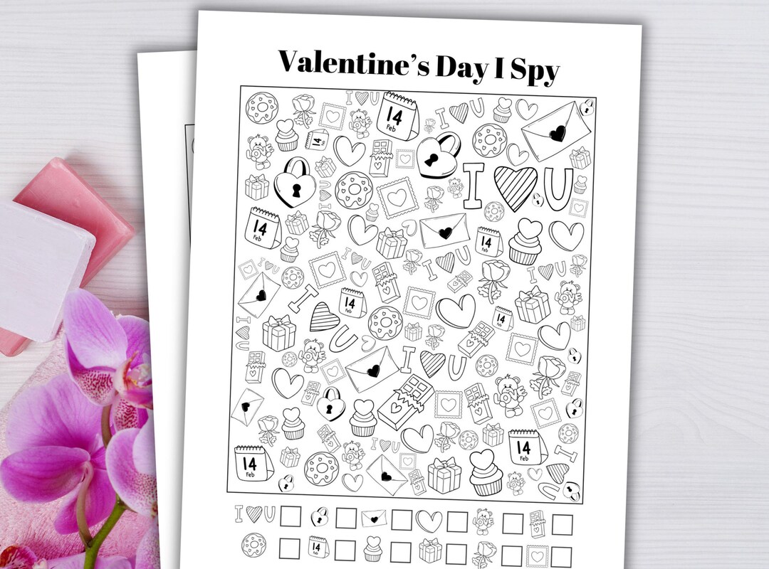 Valentines Ispy Printable Valentine's Day Game Valentines Game ...