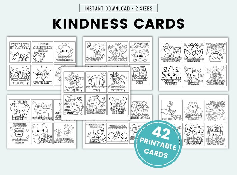 Kindness Cards for Kids Printable Compliment Cards Positivity Cards ...