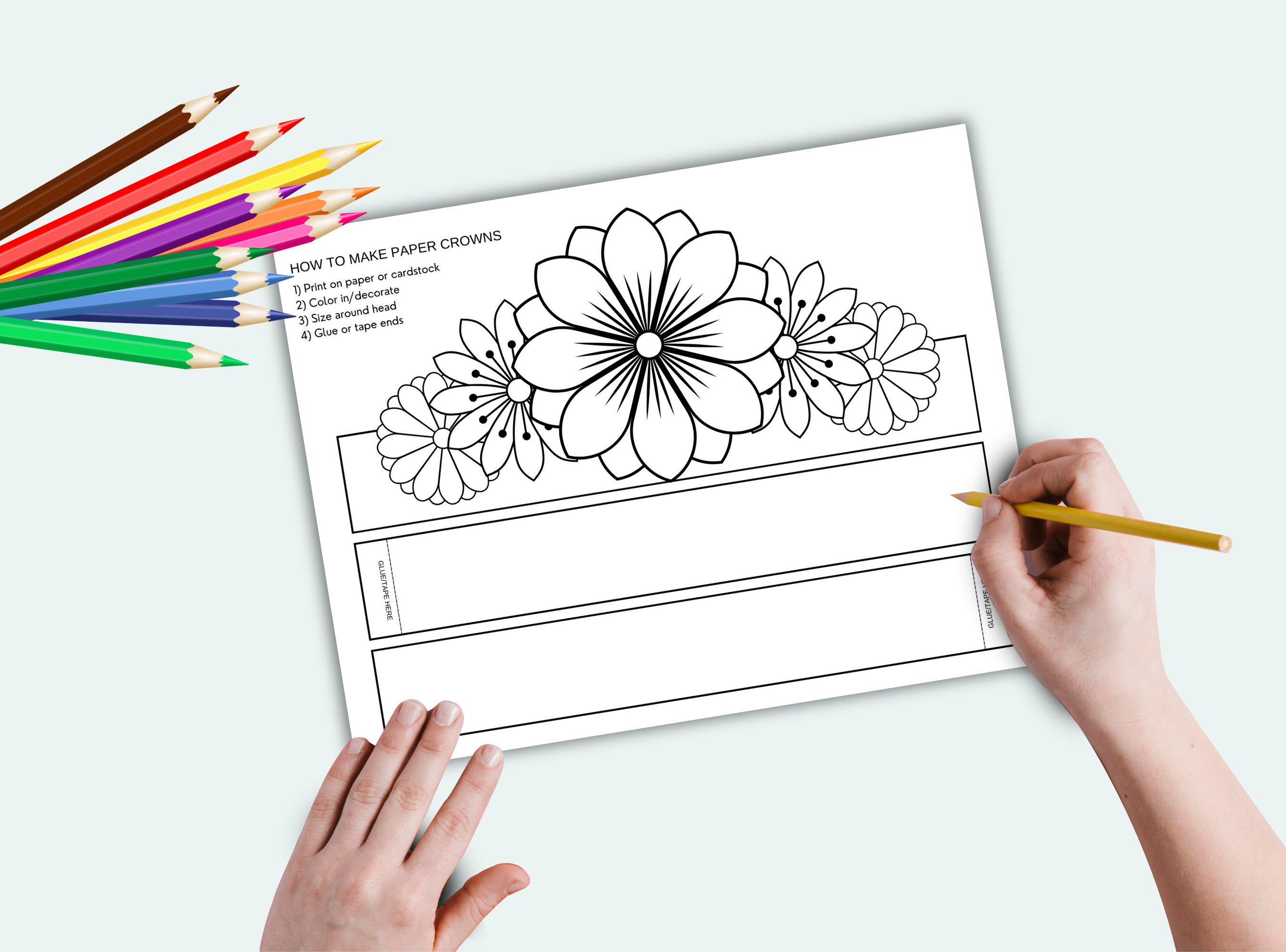 Paper Crown Bundle Printable Paper Crowns Printable Headbands Coloring ...