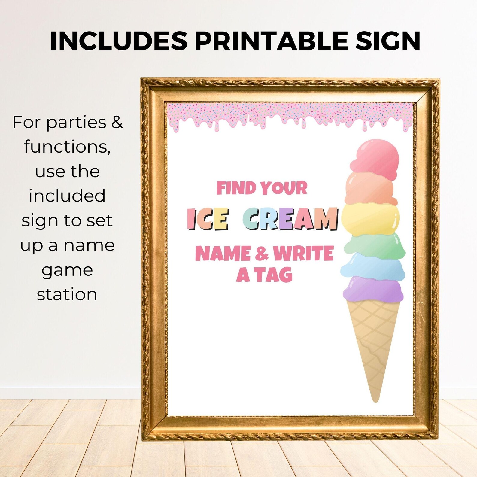 What's Your Ice Cream Name Party Game Printable Ice Cream Party Game ...