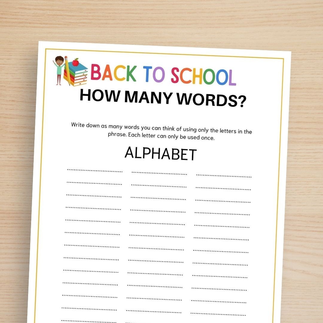 Back to School Alphabet Game First Day of School Activity Printable ...