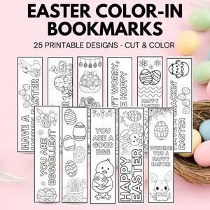 Easter Coloring Bookmarks Printable Easter Bookmarks for Kids Easter ...
