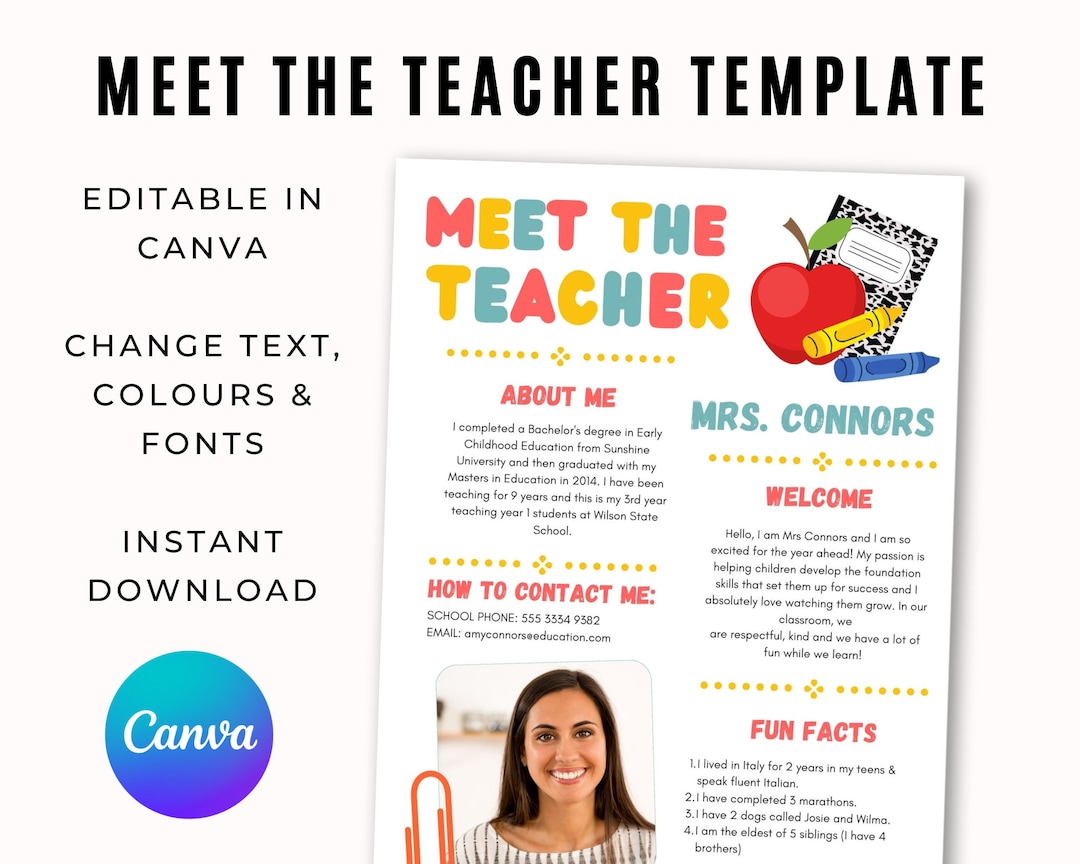 Editable Teacher Introduction Letter Meet the Teacher - Etsy