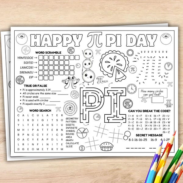 Pi Day Placemats - Etsy UK