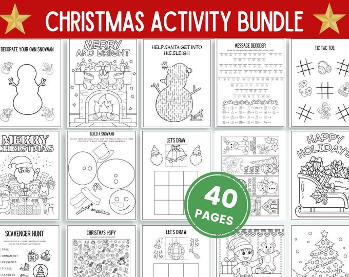 Christmas Activity Bundle Printable Christmas Activity Sheet Christmas ...