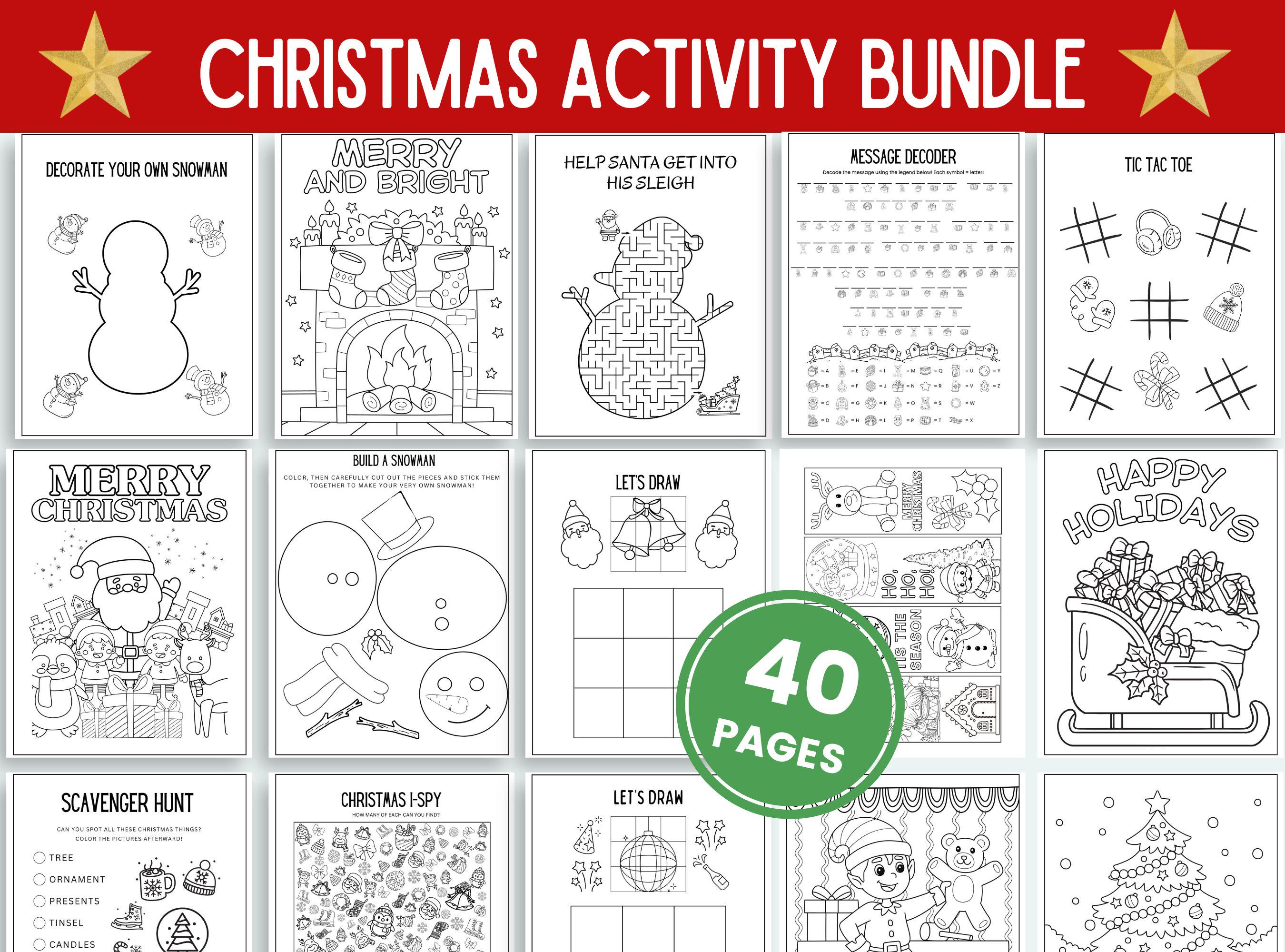 Christmas Activity Bundle Printable Christmas Activity Sheet Christmas ...
