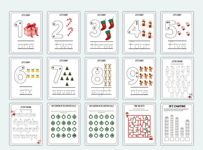 Christmas Preschool Activity Bundle Printable Christmas Activities ...