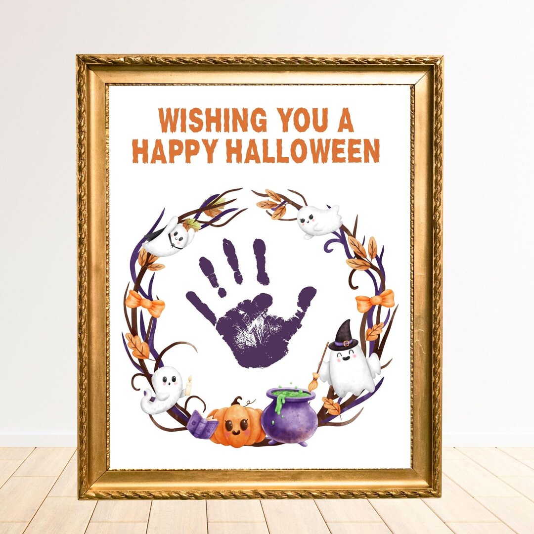 Happy Halloween Handprint Craft Activity Printable Halloween Handprint ...