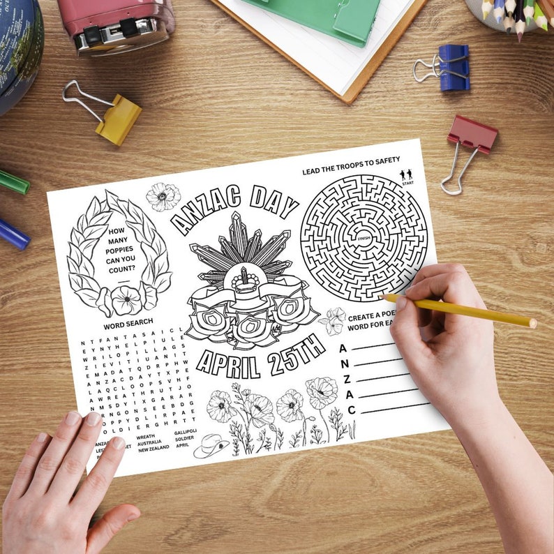 ANZAC Day Activity Sheet Printable ANZAC Day Activities ANZAC Activity ...