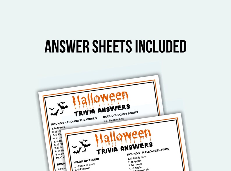 Halloween Trivia Bundle Halloween Trivia Night Printable Trivia Game ...