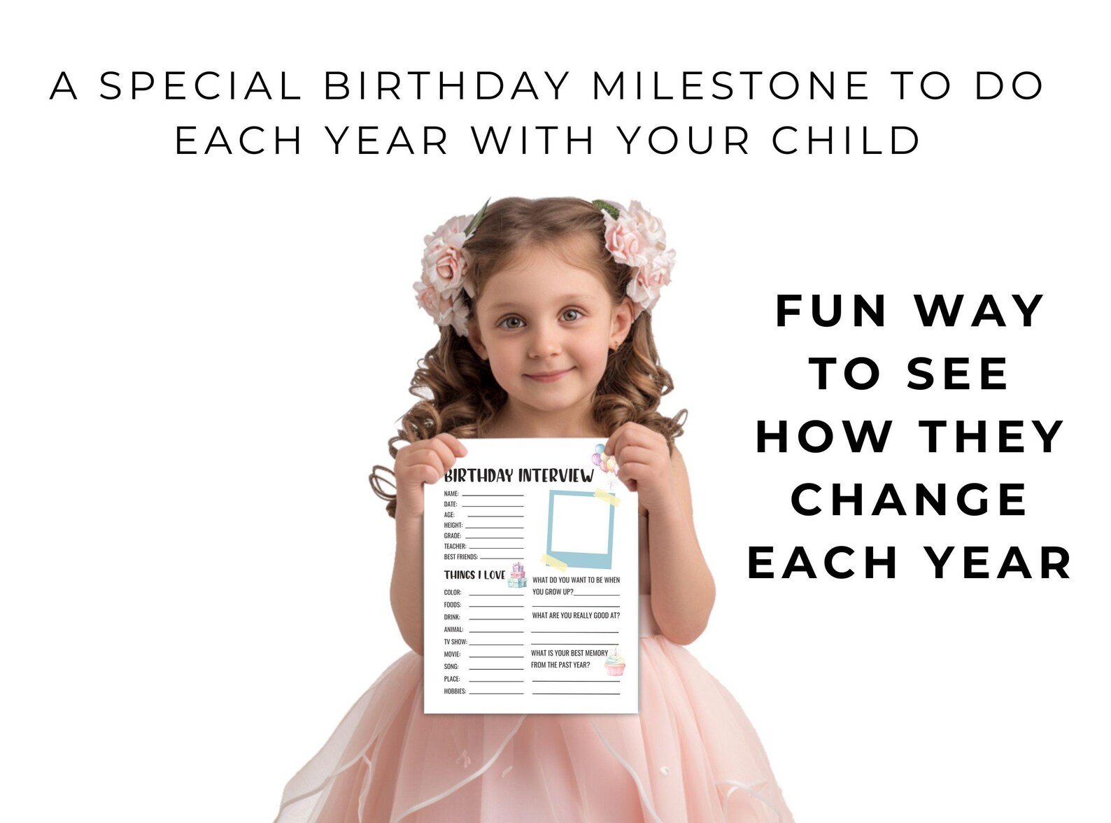 Kids Birthday Interview Printable Birthday Keepsake Printable Birthday ...