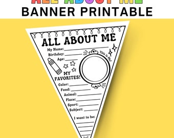 Printable All About Me Worksheet - Back to School Activity - Etsy