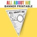 All About Me Banner First Day of School Printable Back to School ...