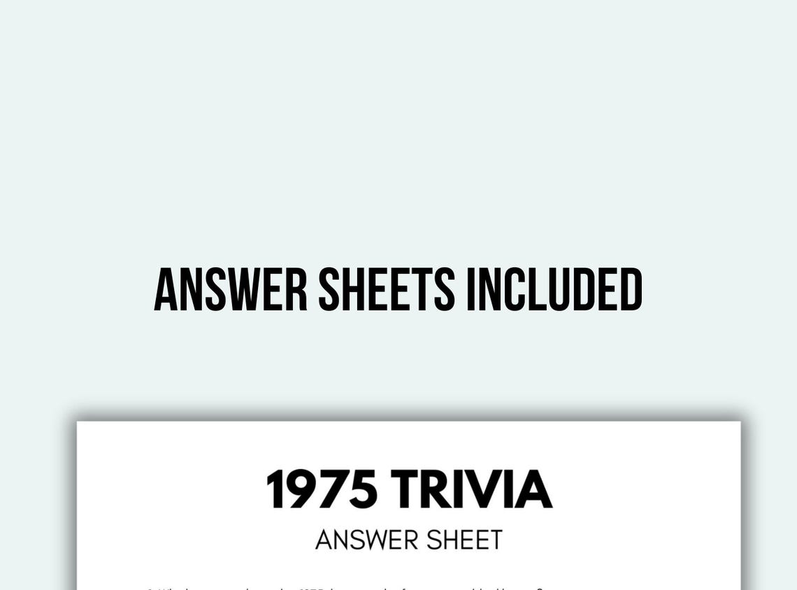 1975 Trivia Game Printable 50th Birthday Games Born in 1975 Game ...