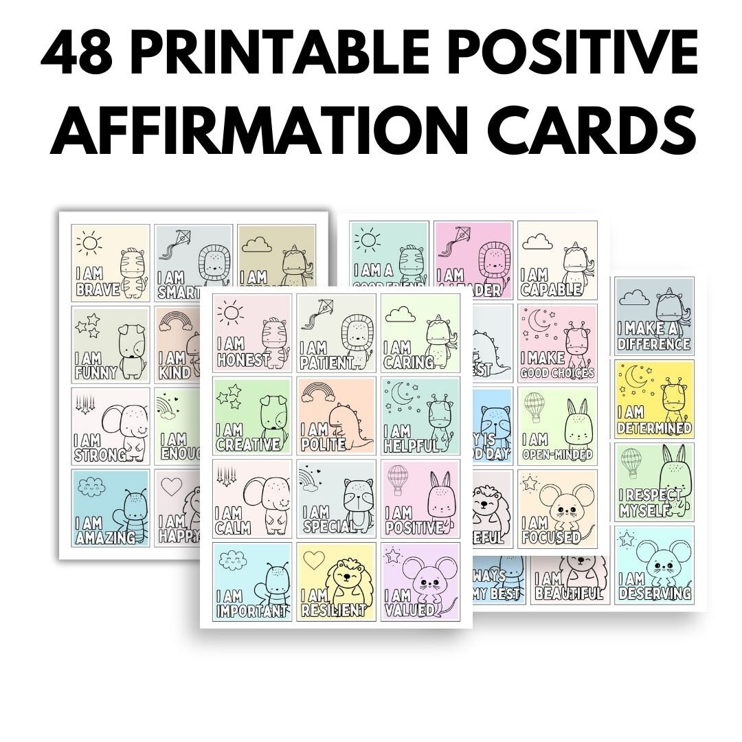 Positive Affirmation Cards for Kids Printable Affirmation Cards ...
