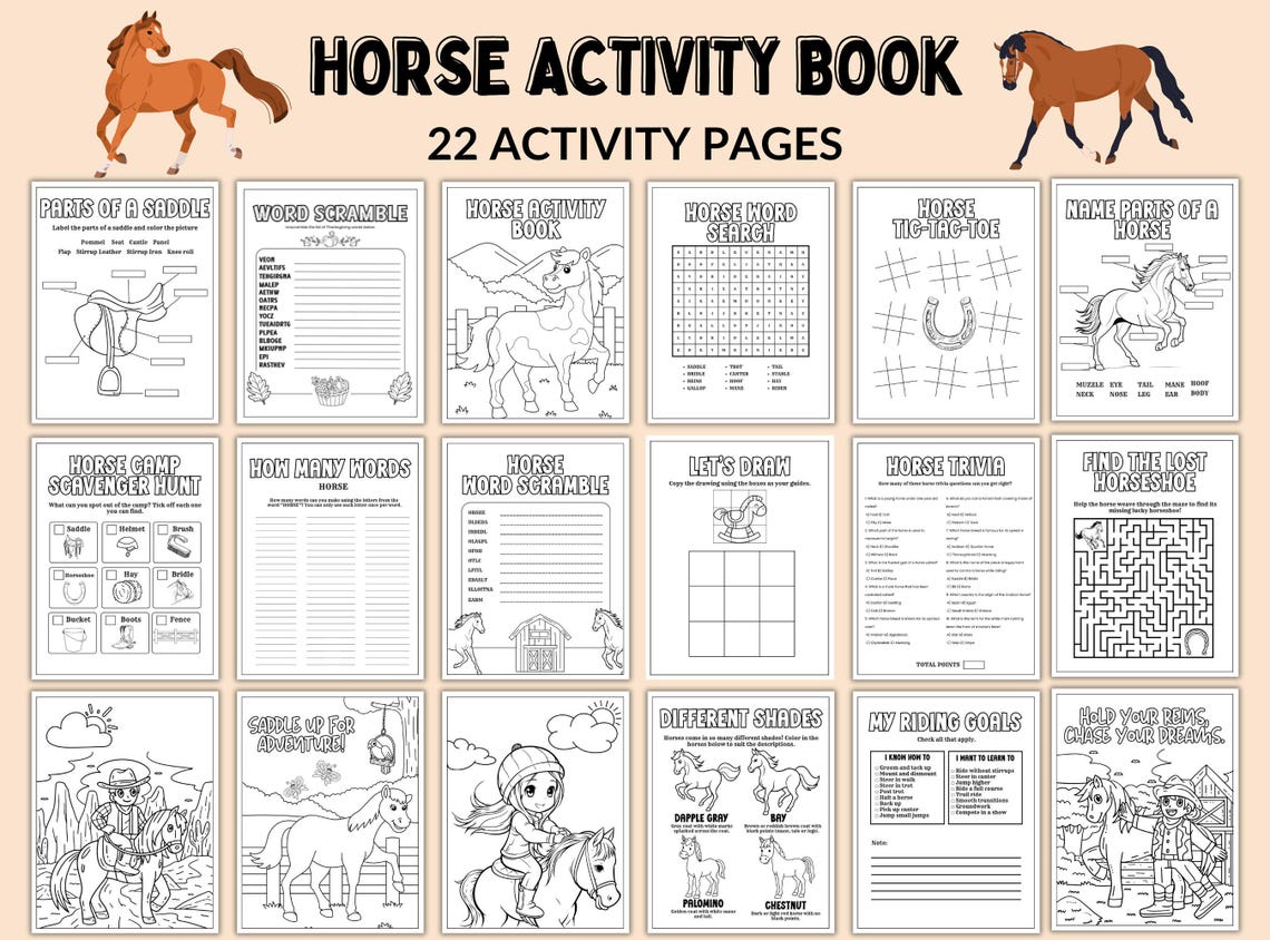 Horse Activity Book Printable Horse Coloring Horse Activities Horse ...