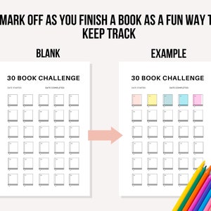 30 Book Reading Challenge Printable Book Tracker, Book Reading Log ...